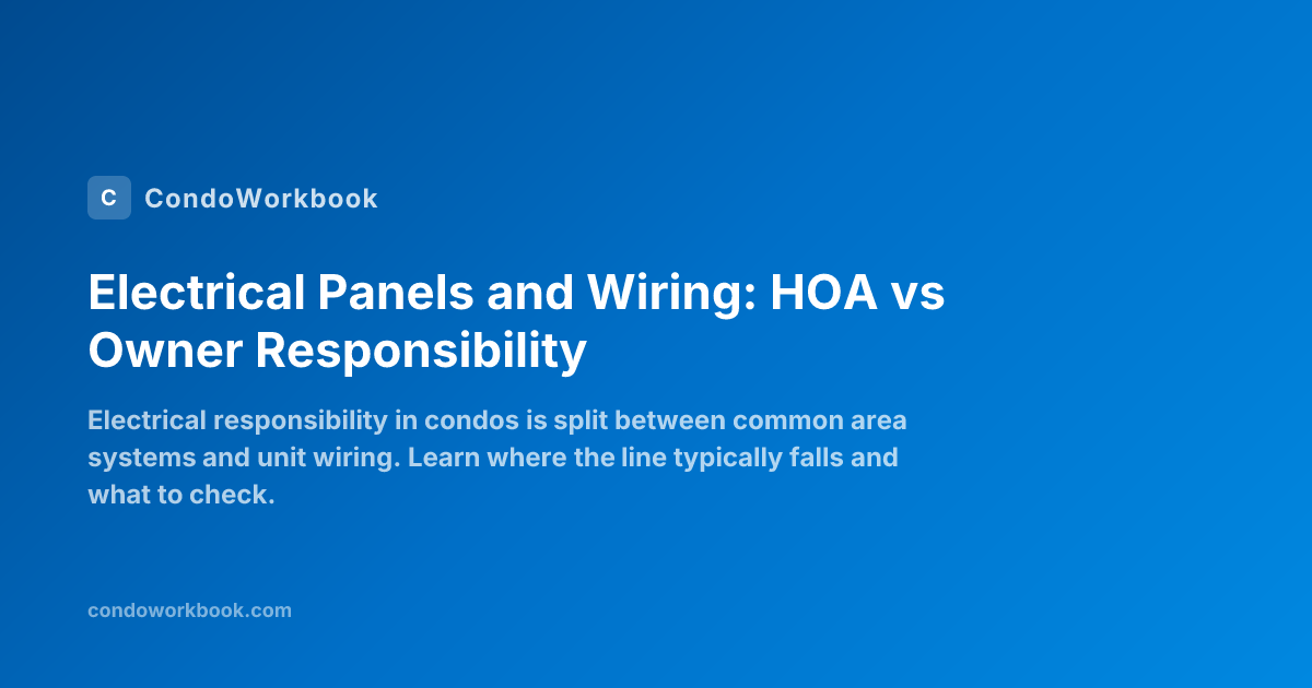 Electrical Panels and Wiring: HOA vs Owner Responsibility | CondoWorkbook